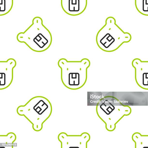 Vetores De Ícone Da Cabeça Do Urso De Linha Isolou O Padrão Perfeito No