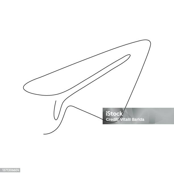 Avion En Papier Continu Un Dessin Dune Ligne Vecteurs Libres De Droits