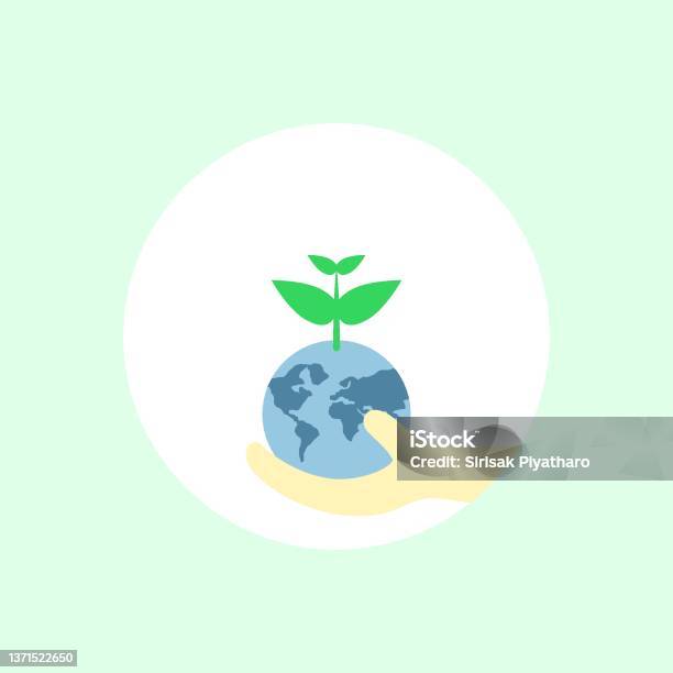 Icône De Feuille Verte Et Eco Globe Logo De La Planète Bannière De La