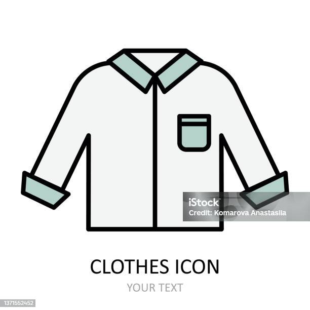Illustration Vectorielle Avec Icône De Chemise Plan Desquisse Vecteurs