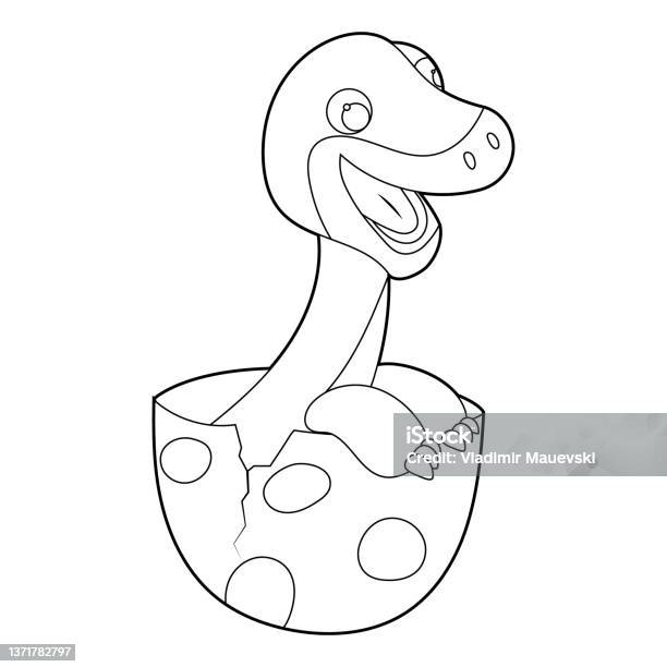 Ilustración De Libro Para Colorear Para Niños Dinosaurio Niño