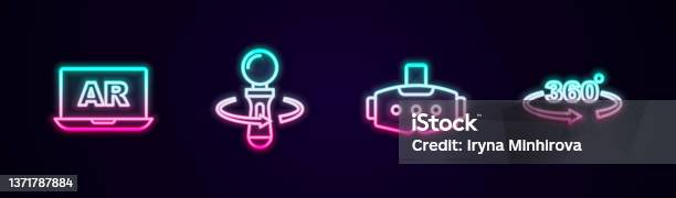Set Line Augmented Reality Ar Vr Controller Game Virtual Glasses And