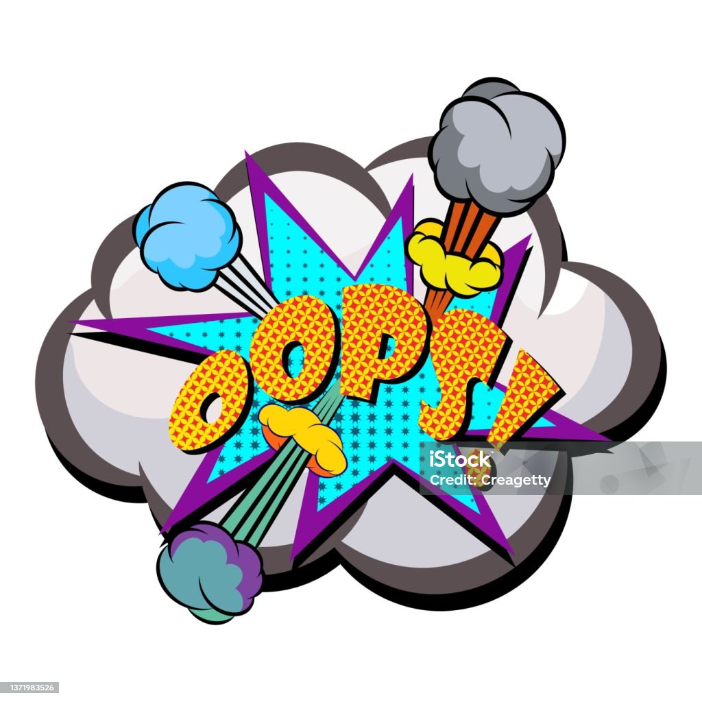 Bulle Dexplosion Comique Oops Dans Le Style Popart Vintage Vecteur De