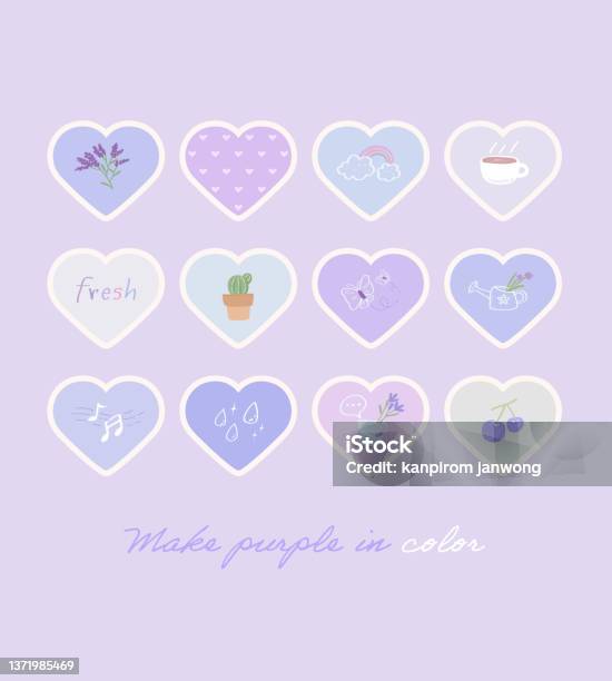 Cute Sticker Set Vector Graphic Template Stok Vektör Sanatı And Arka