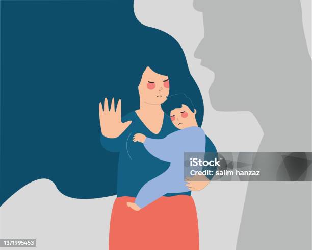 Seorang Ibu Muda Melindungi Anaknya Dari Bayangan Seorang Pria Yang ... Seorang Ibu Muda Melindungi Anaknya Dari Bayangan Seorang Pria Yang ...