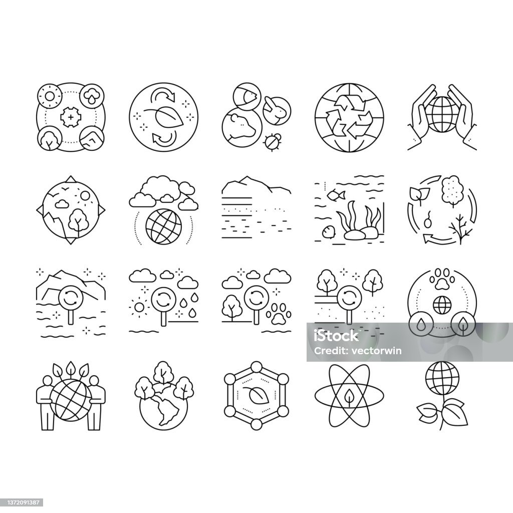 Ilustración De Ecosystem Environment Collection Icons Set Vector Y Más