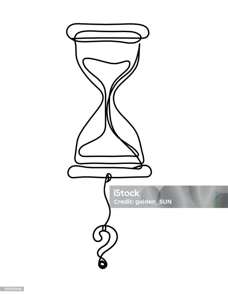 Horloge Abstraite Avec Point Dinterrogation Comme Dessin Au Trait Sur