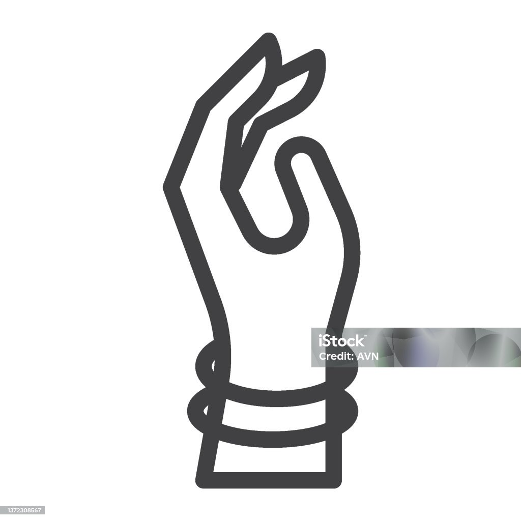 Woman Hand With Bracelet Line Icon Stock Illustration Download Image