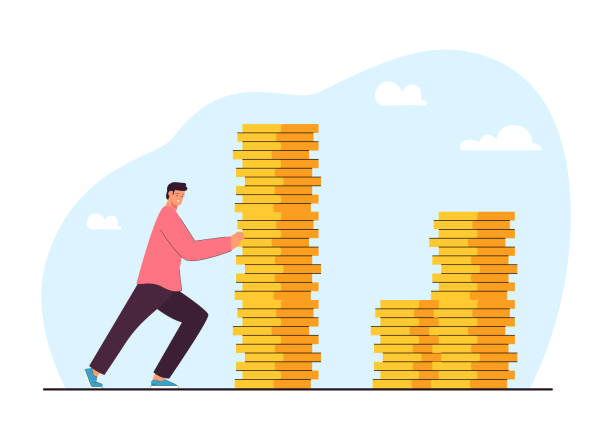 Free Stock Photo of Man climbing coin stack - Money growth concept ...