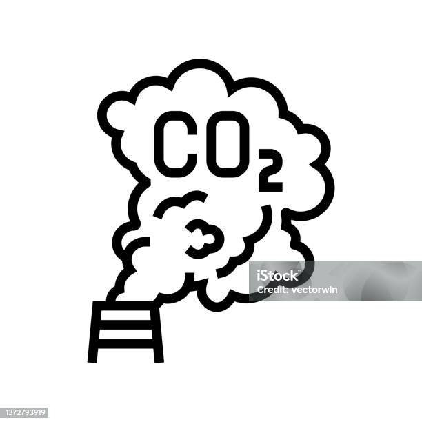 Ilustrasi Vektor Ikon Garis Co2 Karbon Dioksida Ilustrasi Stok Unduh