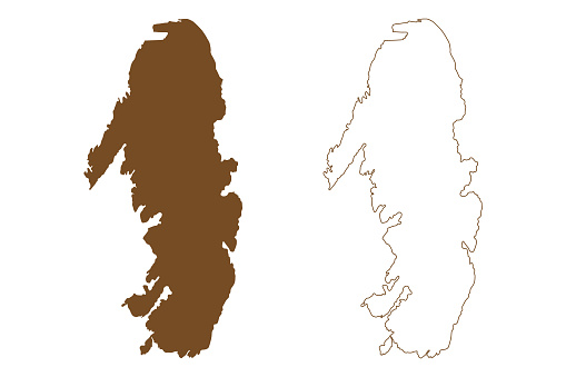 Île De Krakeroy Carte Vectorielle Illustration Croquis Griffonné