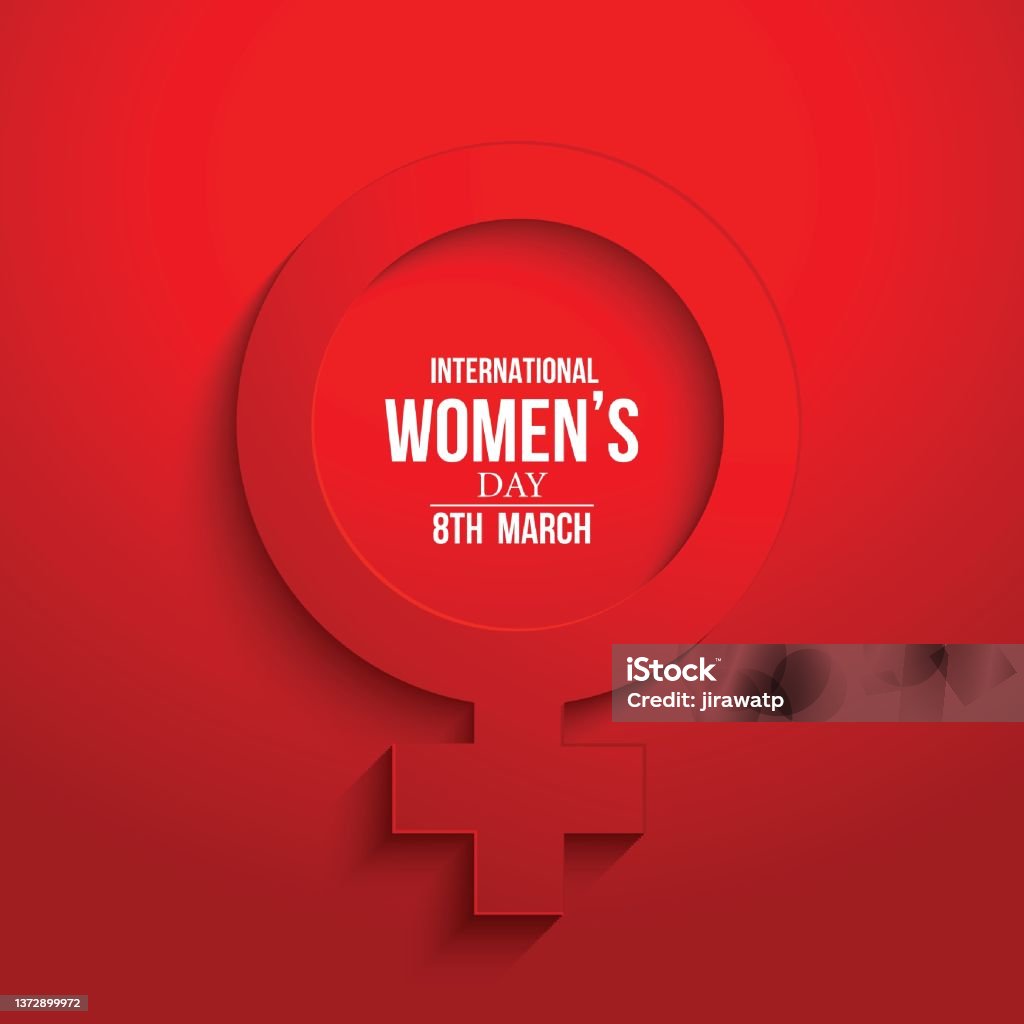 International Womens Day Symbol That Indicates A Female Gender In Red
