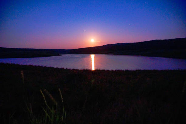 Free picture: moon, setting