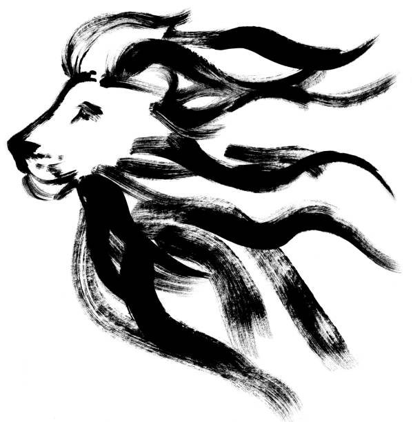 3 800 Lion Noir Et Blanc Stock Illustrations Graphiques Vectoriels