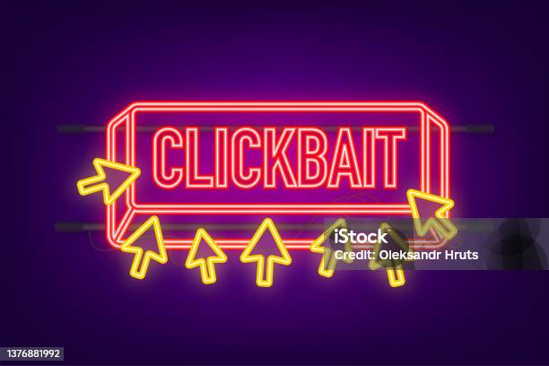 Clickbait Red Button Hand Click Neon Icon Symbol Cursor Arrows Push ... Clickbait Red Button Hand Click Neon Icon Symbol Cursor Arrows Push ...