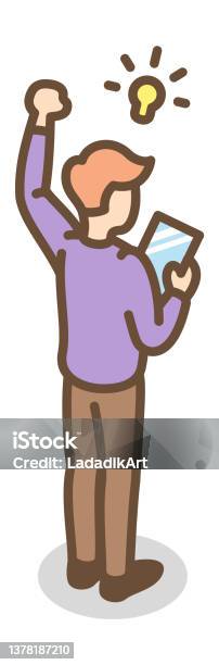Happy Man Having Idea Problem Solved Icon Stock Illustration - Download ... Happy Man Having Idea Problem Solved Icon Stock Illustration - Download ...