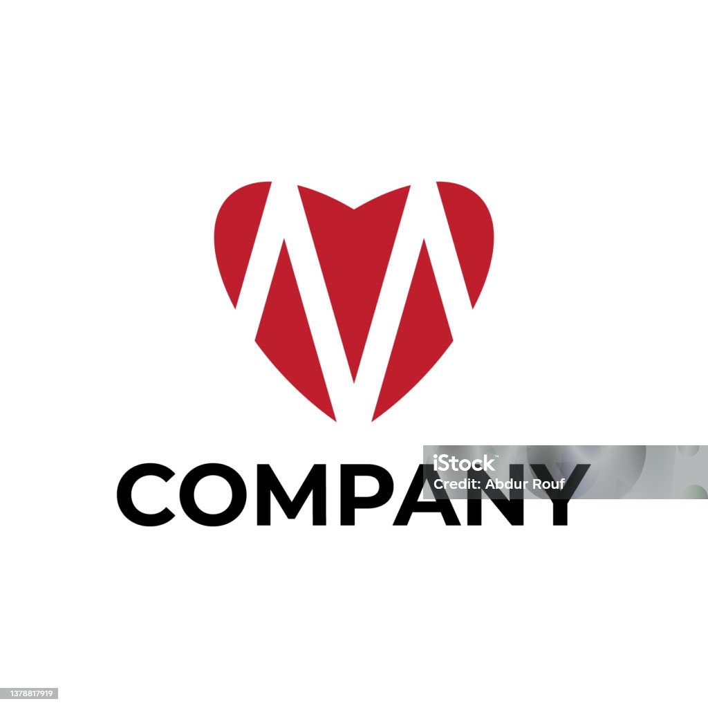 Vetores De Letra M Com Design De Logotipo De Amor E Mais Imagens De Letra M Letra M Abstrato
