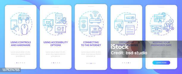 Keterampilan Dasar Dasar Digital Blue Gradient Onboarding Layar