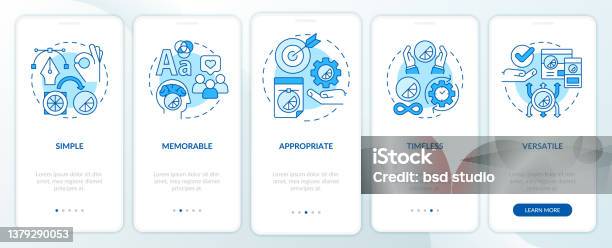 Karakteristik Desain Logo Yang Baik Layar Aplikasi Seluler Onboarding