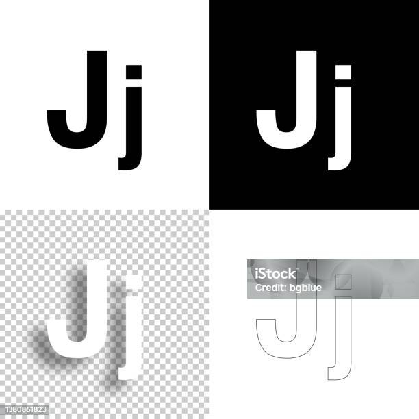 Lettre J Majuscules Et Minuscules Icône Pour Le Design Arrièreplans