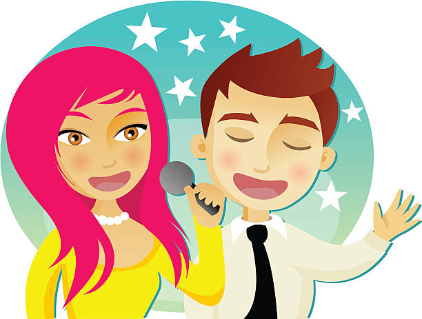 50 Karaoke Duets Male Female Stock Illustrations Royalty Free Vector