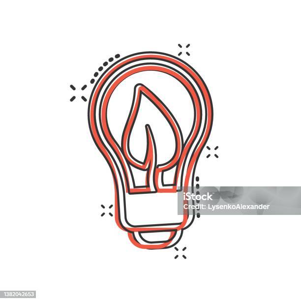 Icône Dampoule Dans Un Style Comique Illustration Vectorielle De Dessin