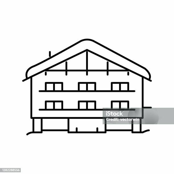 Ilustrasi Vektor Ikon Baris Rumah Chalet Ilustrasi Stok - Unduh Gambar ... Ilustrasi Vektor Ikon Baris Rumah Chalet Ilustrasi Stok - Unduh Gambar ...