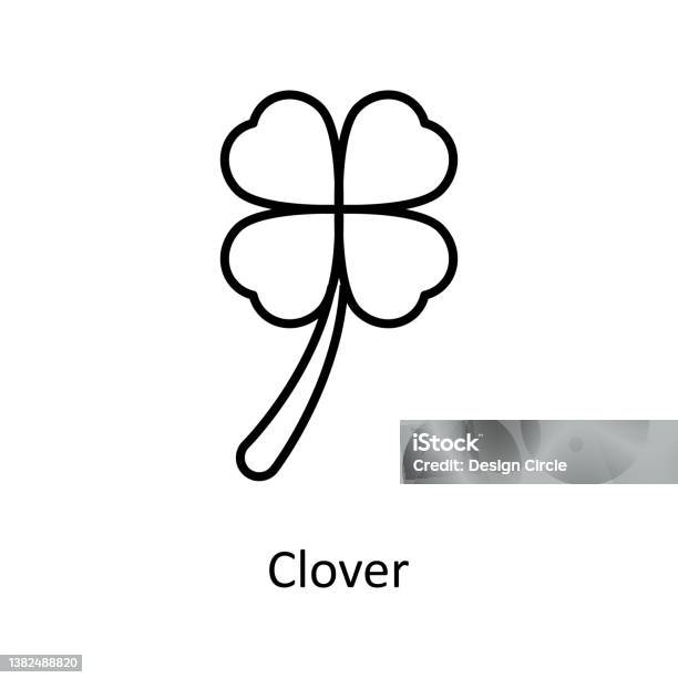 Illustration De Conception Dicône De Contour Vectoriel De Trèfle