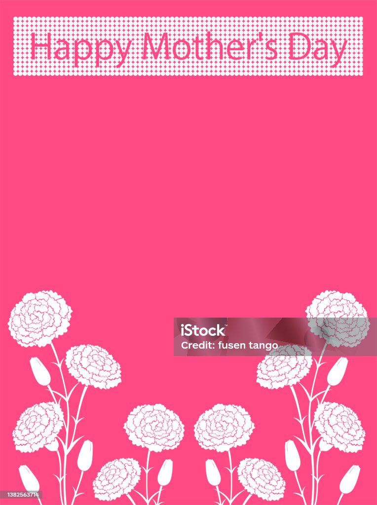 Mothers Day Carnation Flower Clip Arts Background Stock Illustration