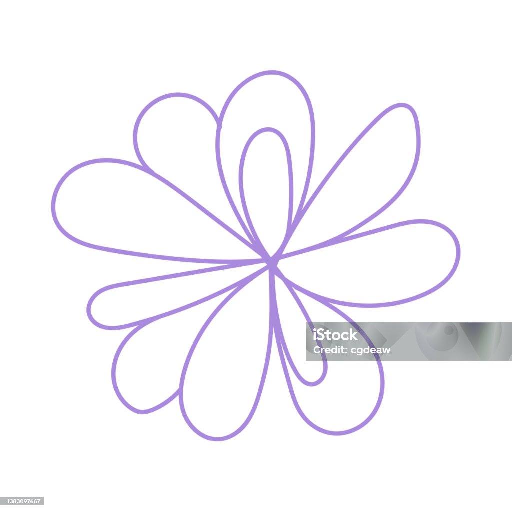 紫色の花の輪郭シンプルな花のライン紫 いたずら書きのベクターアート素材や画像を多数ご用意 いたずら書き イラストレーション