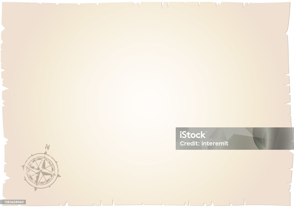 Old Map Frame And Compass Rose Vector Illustration Frame Stock