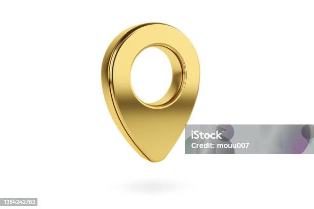 Gold Icon Map Pointer 3d Pin Location Symbol Isolated On White ... Gold Icon Map Pointer 3d Pin Location Symbol Isolated On White ...