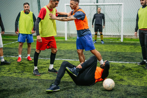 Free Stock Photo of Soccer players pushing each other for a ball ...