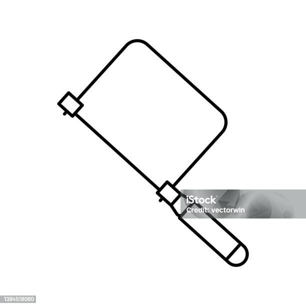 Scie Dadaptation Ligne Doutil Charpentier Icône Icône Illustration