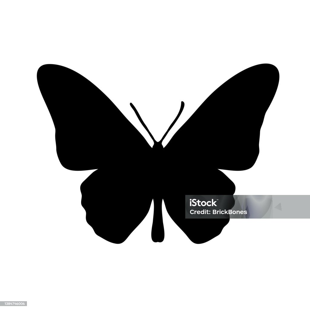 Motyl W Stylu Sylwetki Na Białym Tle Do Druku I Projektowania ... Motyl W Stylu Sylwetki Na Białym Tle Do Druku I Projektowania ...