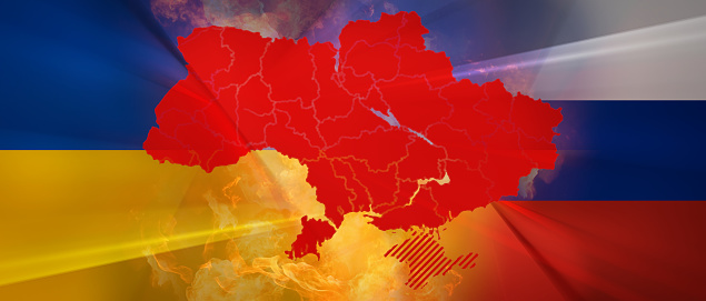Feuer Als Kriegskonzept Und Die Flagge Europas Und Russlands Und In Der ... Feuer Als Kriegskonzept Und Die Flagge Europas Und Russlands Und In Der ...