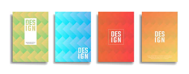 Bright Gradient Color Abstract Line Pattern Background Cover Design