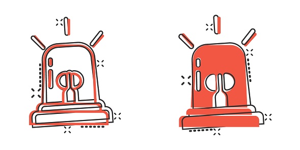 Icône Dalarme Durgence Dans Un Style Comique Lampe Dalerte Dessin Animé