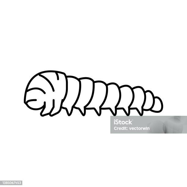 Illustration Vectorielle De Licône De La Ligne Dinsecte Chenille