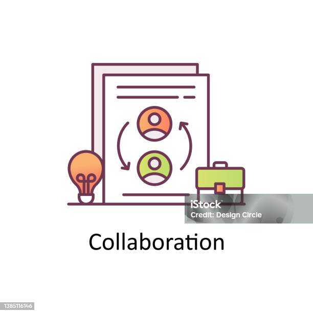Vecteur De Collaboration Illustration De Conception Dicône De Contour