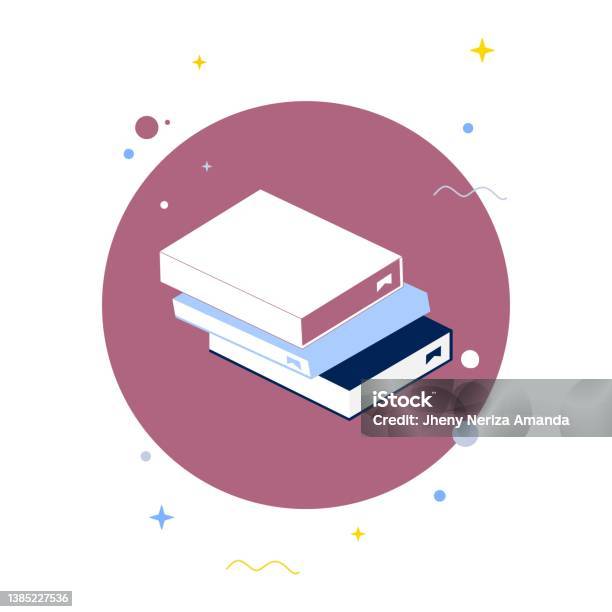 Konsep Isometrik Desain Datar Modern Dari Template Spanduk Perpustakaan