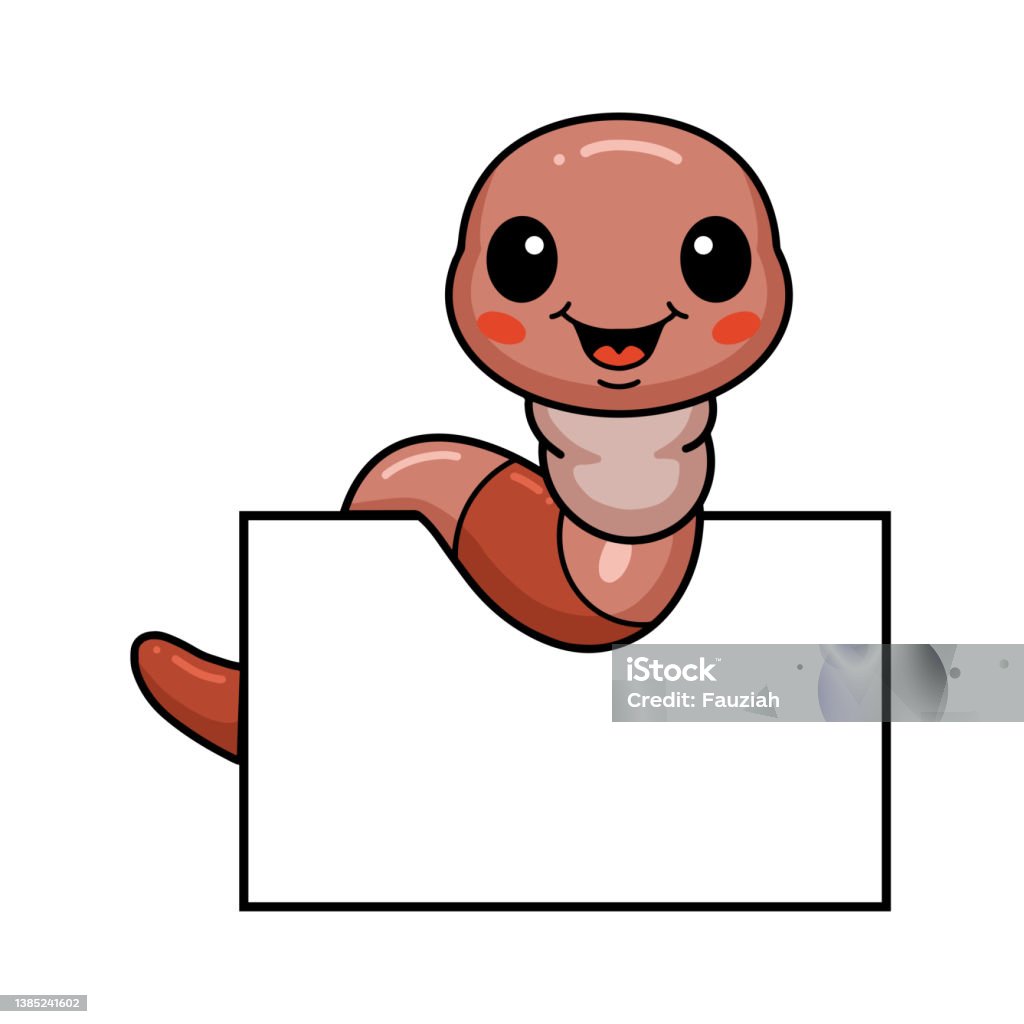 Kartun Cacing Kecil Yang Lucu Dengan Tanda Kosong Ilustrasi Stok ... Kartun Cacing Kecil Yang Lucu Dengan Tanda Kosong Ilustrasi Stok ...
