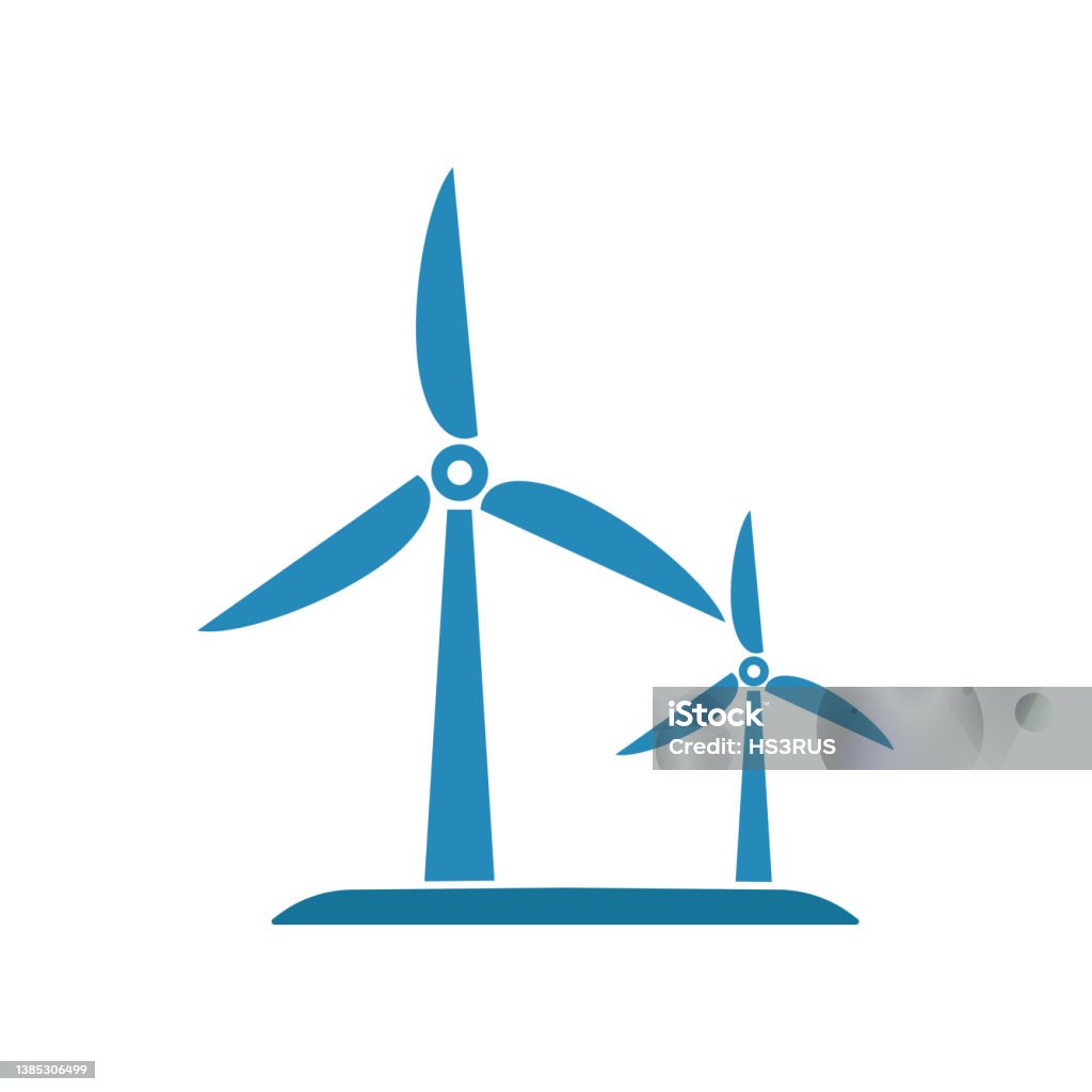 Wind Turbines Icon Vector Simple Desain White Background Stock ... Wind Turbines Icon Vector Simple Desain White Background Stock ...