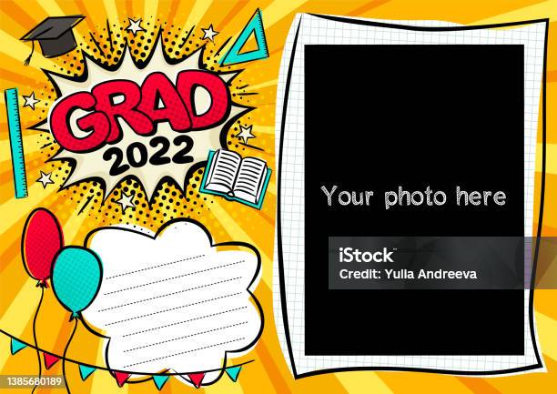 Bingkai Foto Kelulusan Dalam Gaya Seni Pop Untuk Tahun 2022 Ilustrasi