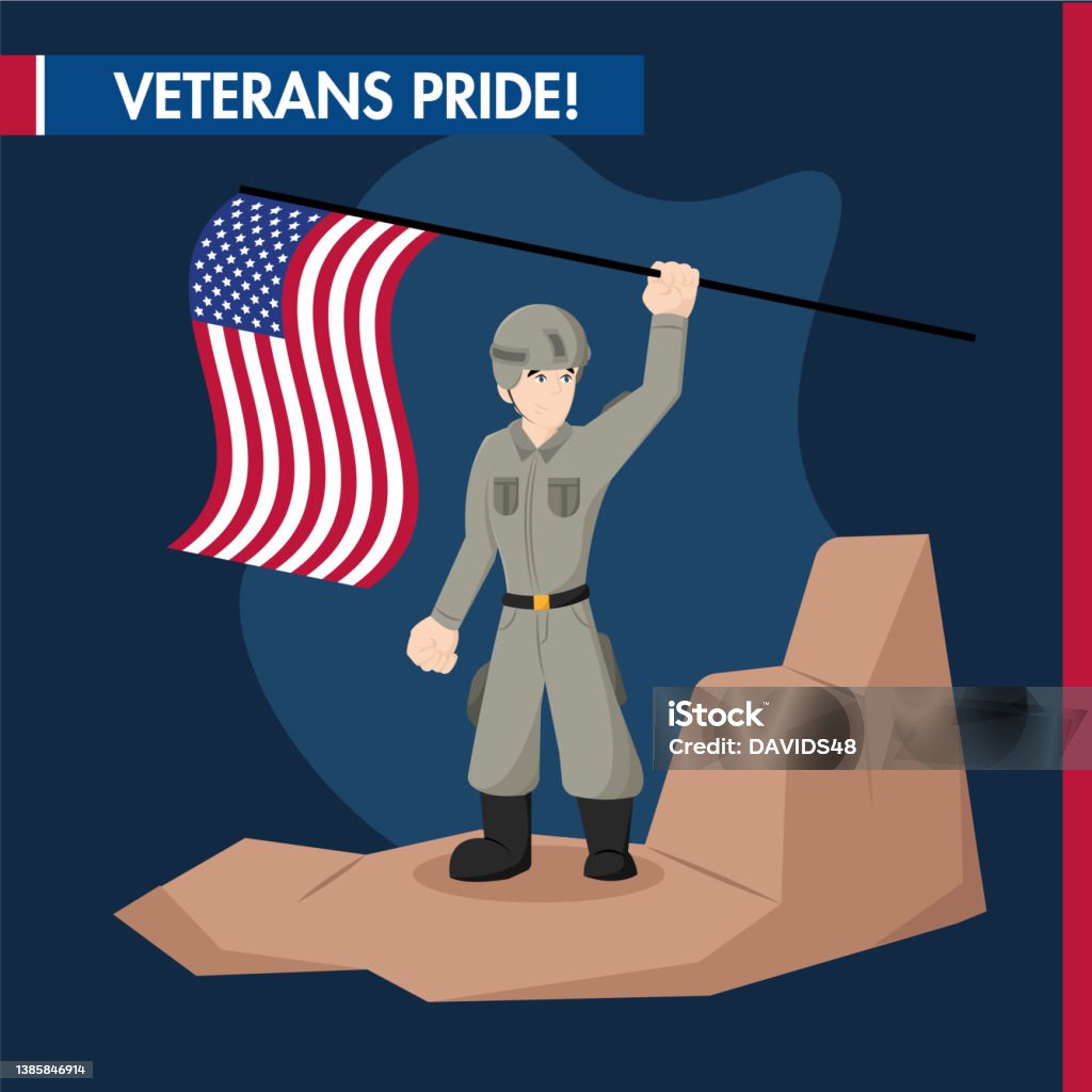 Kartun Prajurit Memegang Bendera Usa Happy Veterans Day Vector ... Kartun Prajurit Memegang Bendera Usa Happy Veterans Day Vector ...