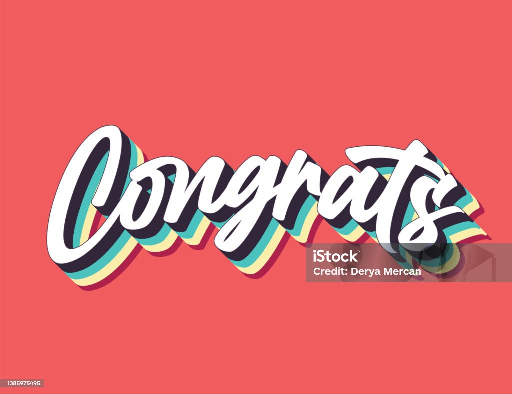 Félicitations Illustration Vectorielle De Stock De Lettrage Rétro