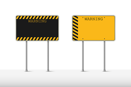 Vecteur De Signalisation De Danger Panneau Davertissement Rayé Noir Et