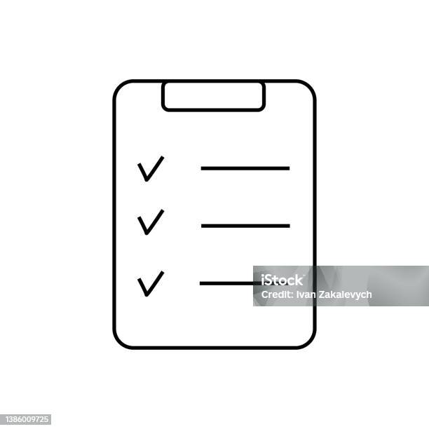 Icône Du Pressepapiers Symbole De La Liste De Contrôle Signe Vectoriel