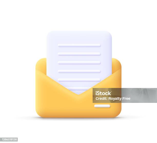 Ouvrir Lenveloppe Avec La Carte Papier De Note Courrier Message Postal