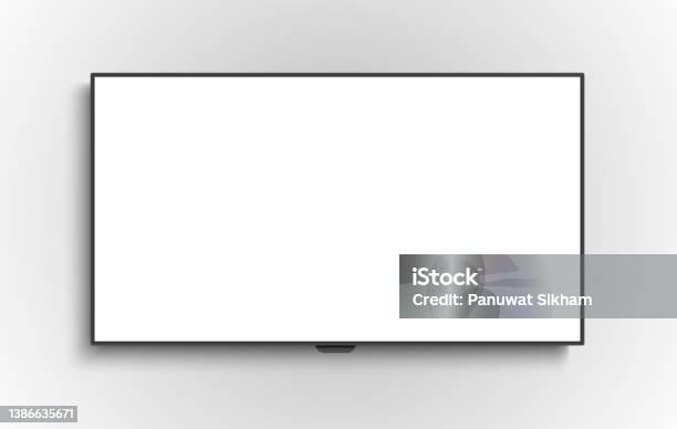 Lcd Layar Datar Tv 4k Atau Oled Plasma Ilustrasi Realistis Mockup